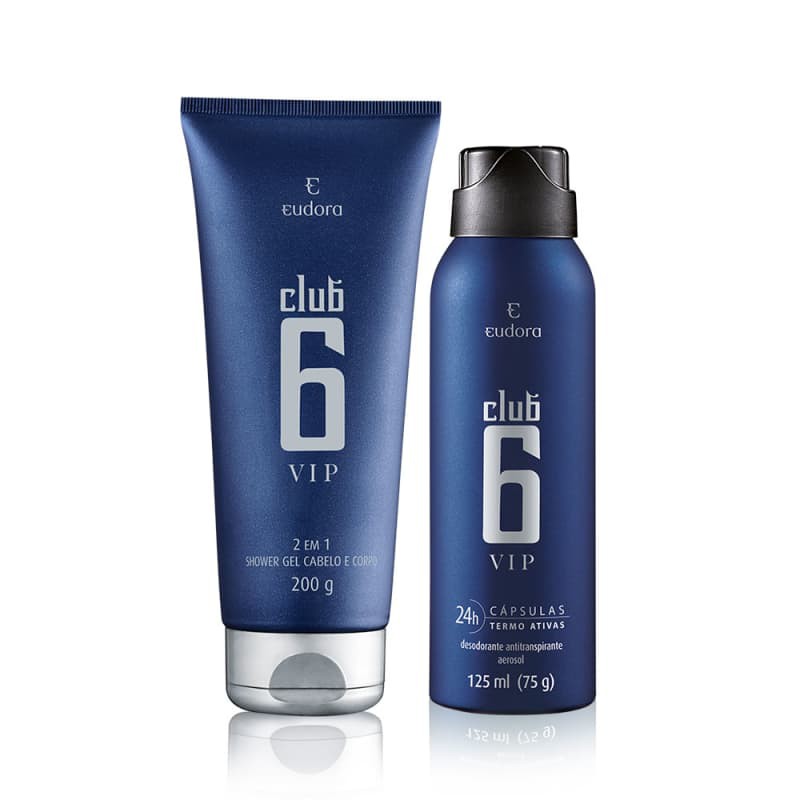 Kit Club 6 Vip Desodorante + Shower Gel Eudora. | Shopee Brasil