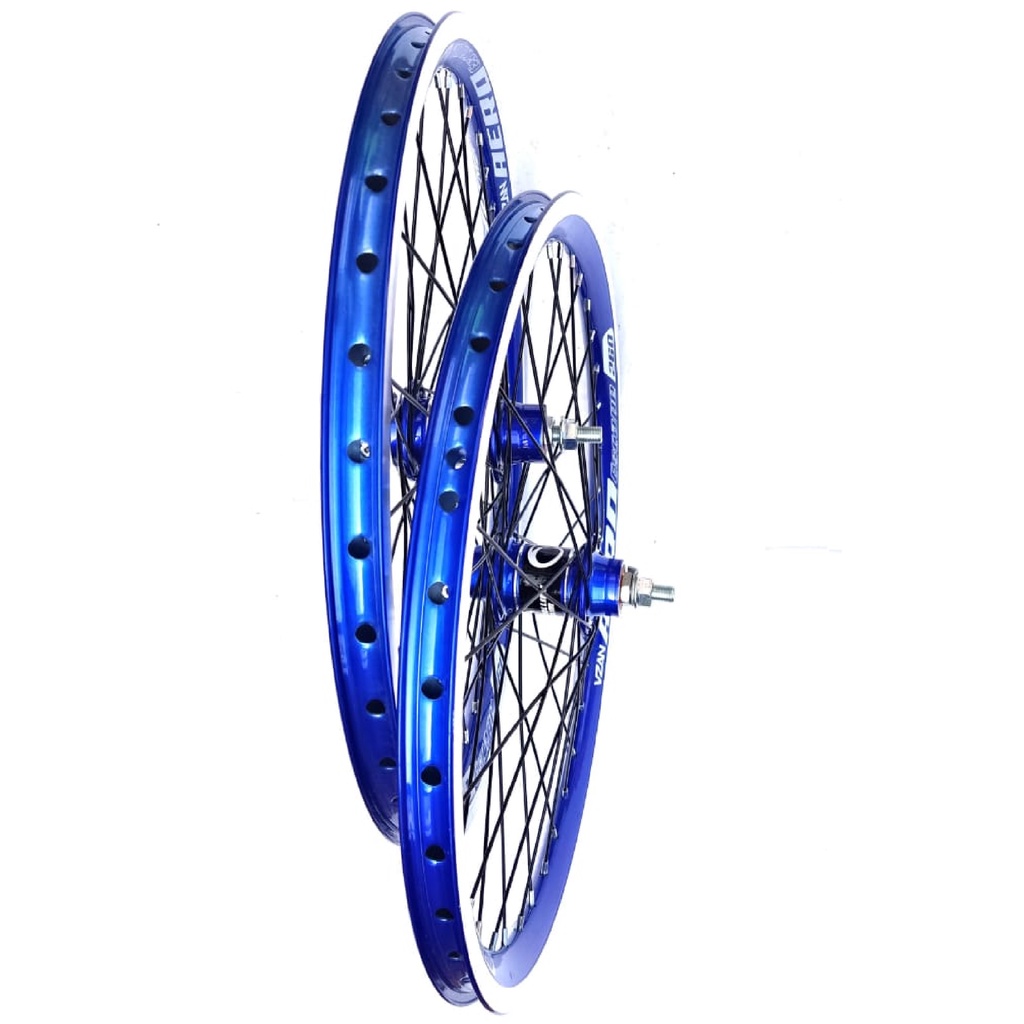 Par De Roda 20 Aero Bike Aro Duplo Cubo Rolamento Raios Grosso | Shopee ...