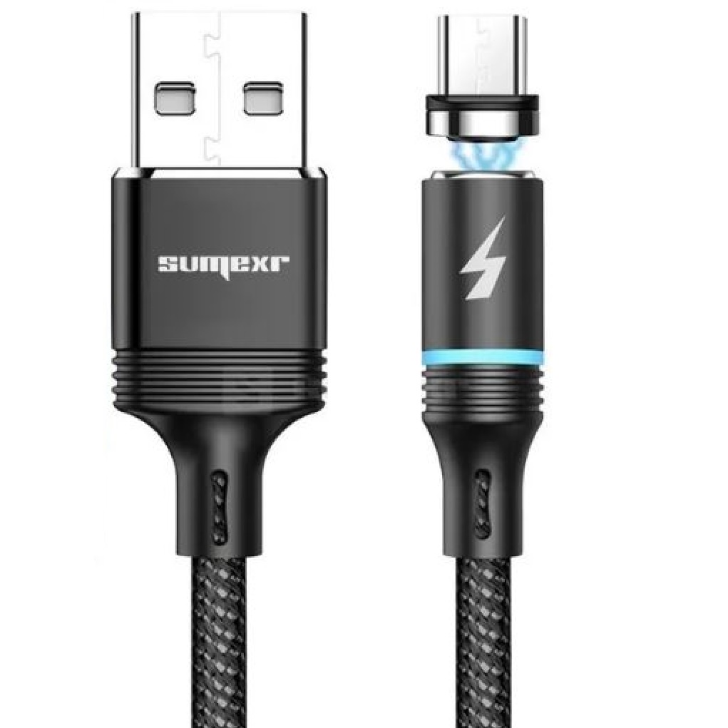 Cabo Carregador para Celular Com Ponta Magnética Tipo USB Type C / Lightning / Micro USB - SX ...