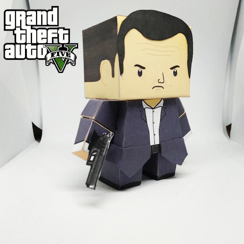 Boneco de papel papertoy Michael De Santa - Grand Theft Auto 5 Gta v ...