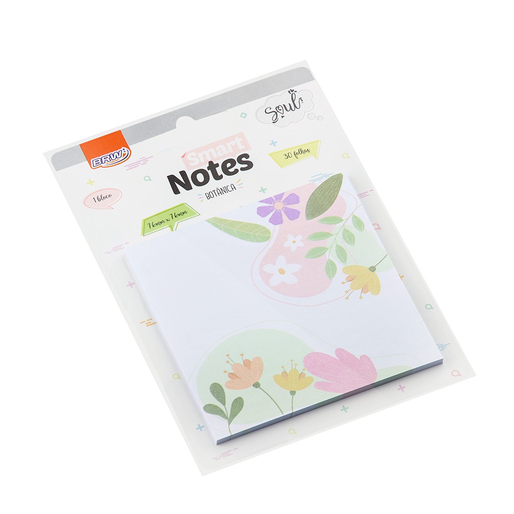 Bloco de Notas Adesivas BRW - Botânica - Smart Notes 76x76 mm com 30 ...