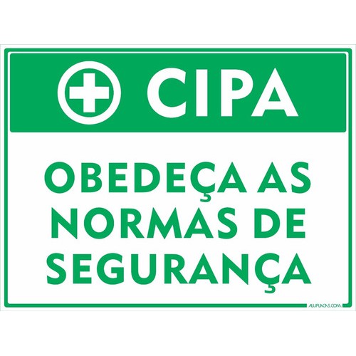 Placa Cipa Obedeça As Normas De Segurança 20x30cm Alumínio | Shopee Brasil
