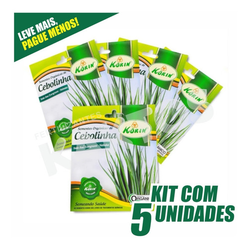 Sementes Orgânicas Cebolinha Evergreen Nebuka - 5 Envelopes | Shopee Brasil