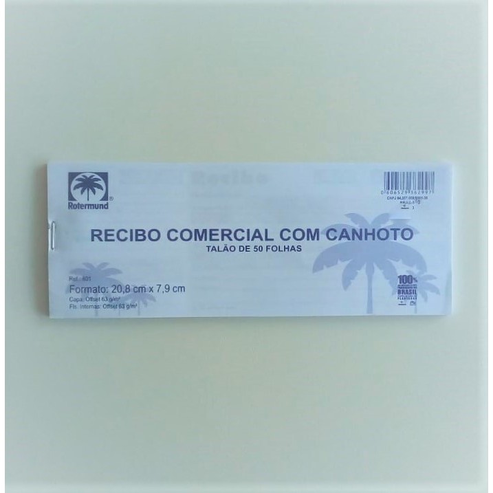 RECIBO COMERCIAL COM CANHOTO COM 50 FOLHAS 20,8x7,9cm | Shopee Brasil