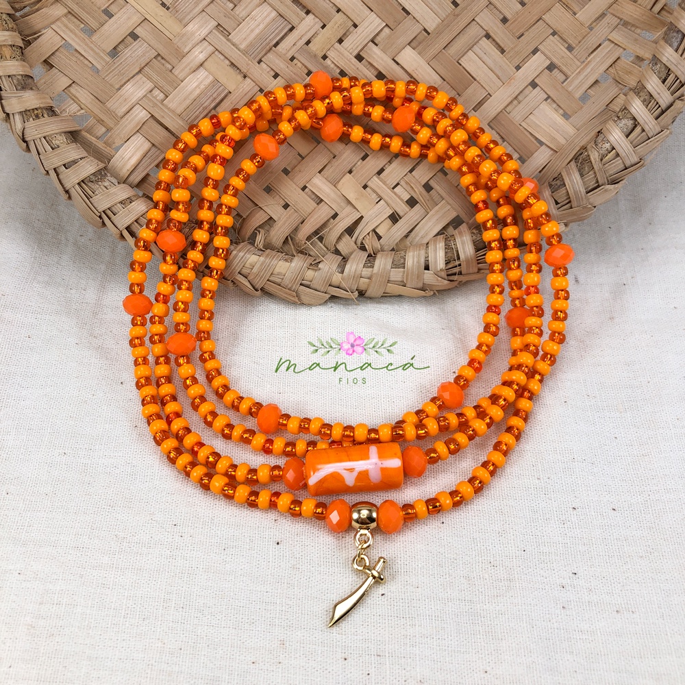 Guia de Iansa Egunita Oroina Fio de Contas Colar Proteção Umbanda ...