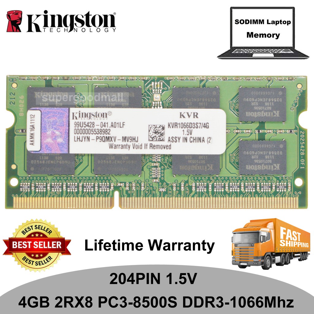 Kingston 4GB 8GB PC3-8500S 10600S 12800S DDR3-1066Mhz 1333Mhz 1600Mhz 204Pin SODIMM Memória Para ...