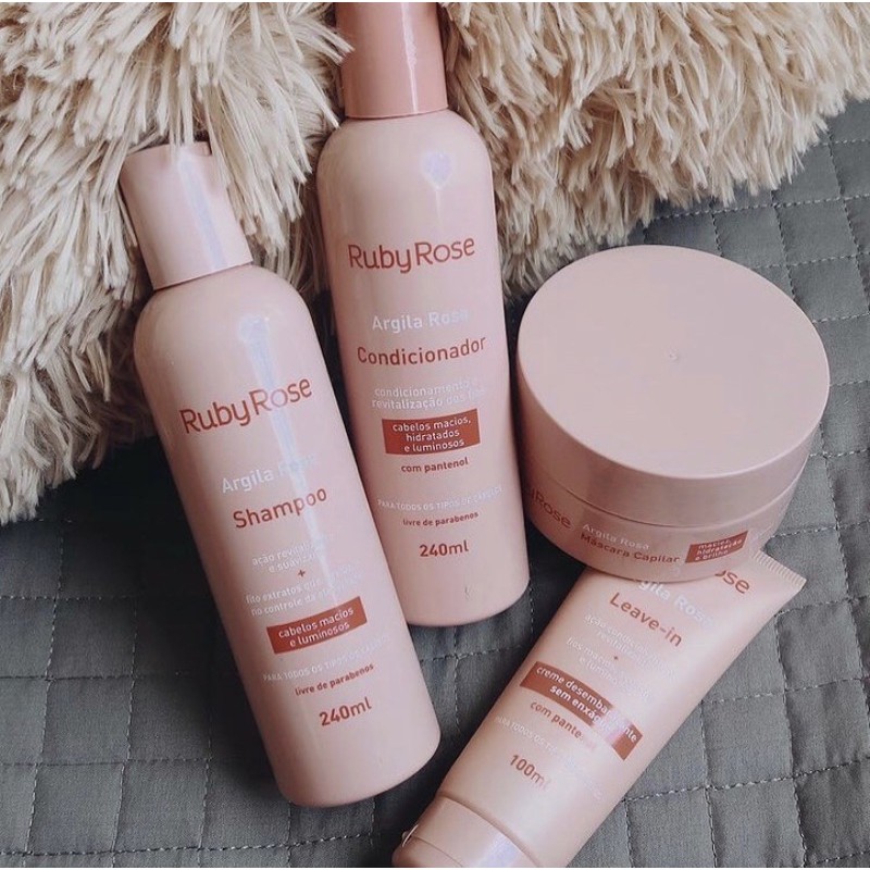 Kit COMPLETO Linha Capilar ARGILA ROSA - Ruby Rose | Shopee Brasil