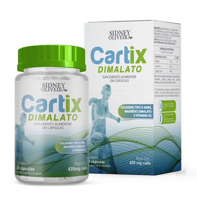 COLÁGENO TIPO II, MAGNÉSIO DIMALATO E VITAMINA K2 - CARTIX DIMALATO 30 ...