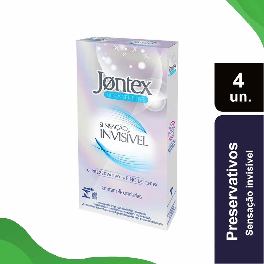 Camisinha Fina Preservativo Jontex Sensação Invisível - 4 Unidades ...
