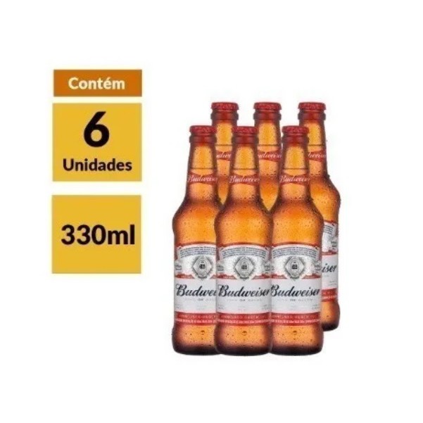 Cerveja Budweiser 330ml Long Neck - Pacote Com 6 | Shopee Brasil