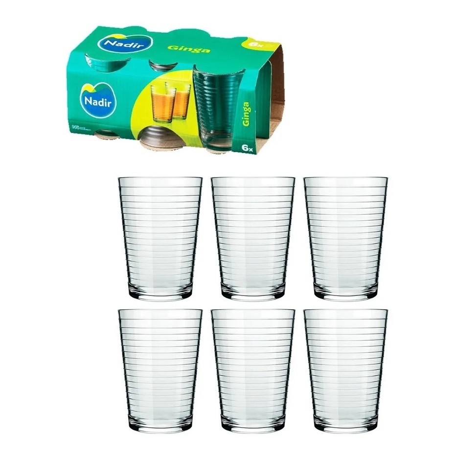 Jogo De 6 Copos De Vidro Nadir Figueiredo Ginga 265ml | Shopee Brasil