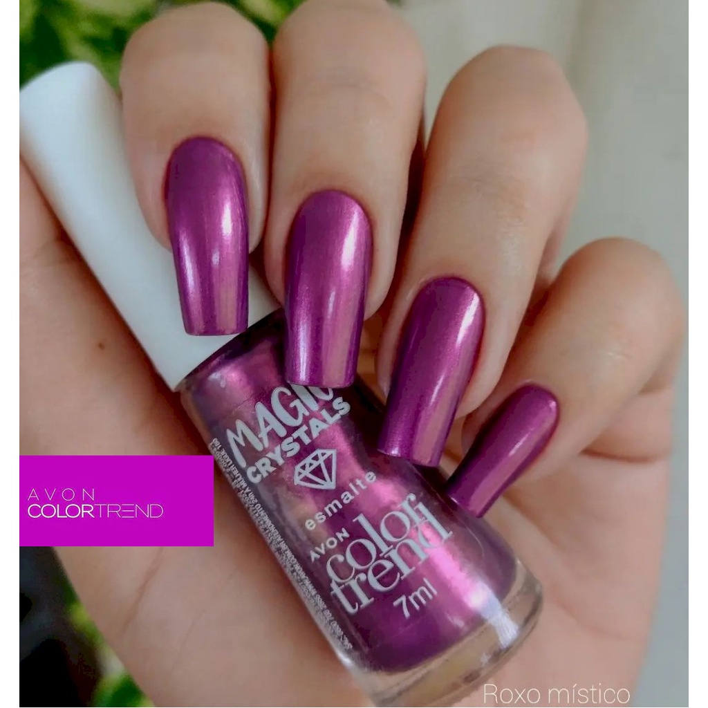 LANÇAMENTO! Esmalte Avon Color Trend Magic Crystal Roxo Místico 7ml ...