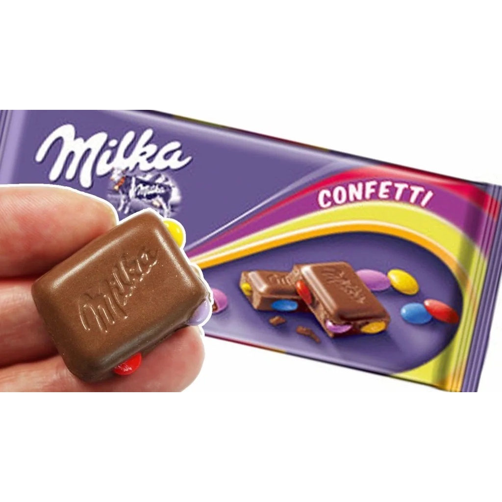 Barra de Chocolate Milka Confetti 100g | Shopee Brasil