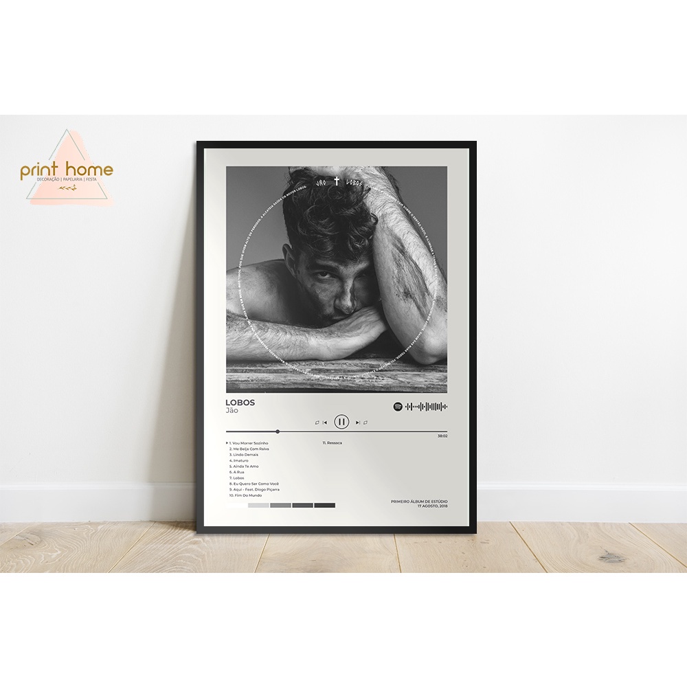 Quadro Placa MDF Spotify Album Jão Lobos | Shopee Brasil