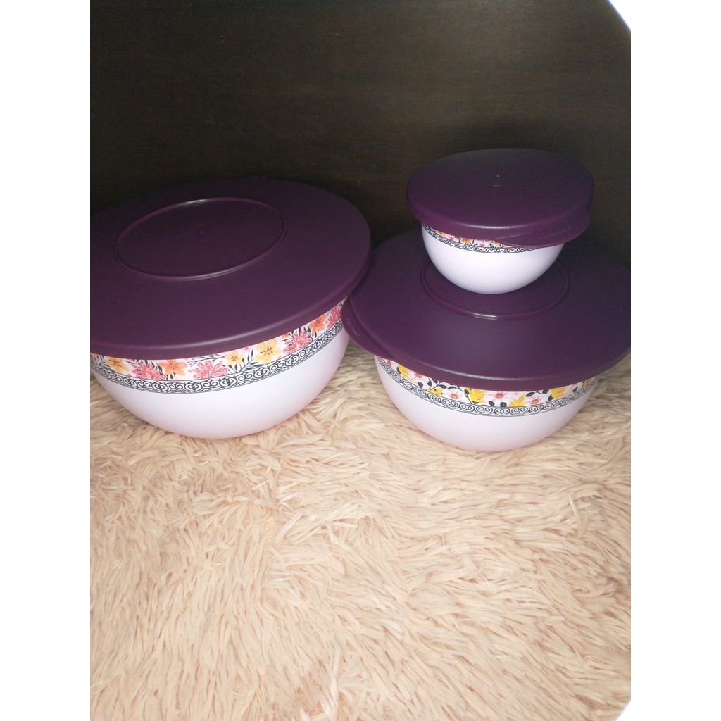 KIT Tupperware Tigela Murano Púrpura Real 3 Peças Tam: 200ml x 1,3l x 2 ...