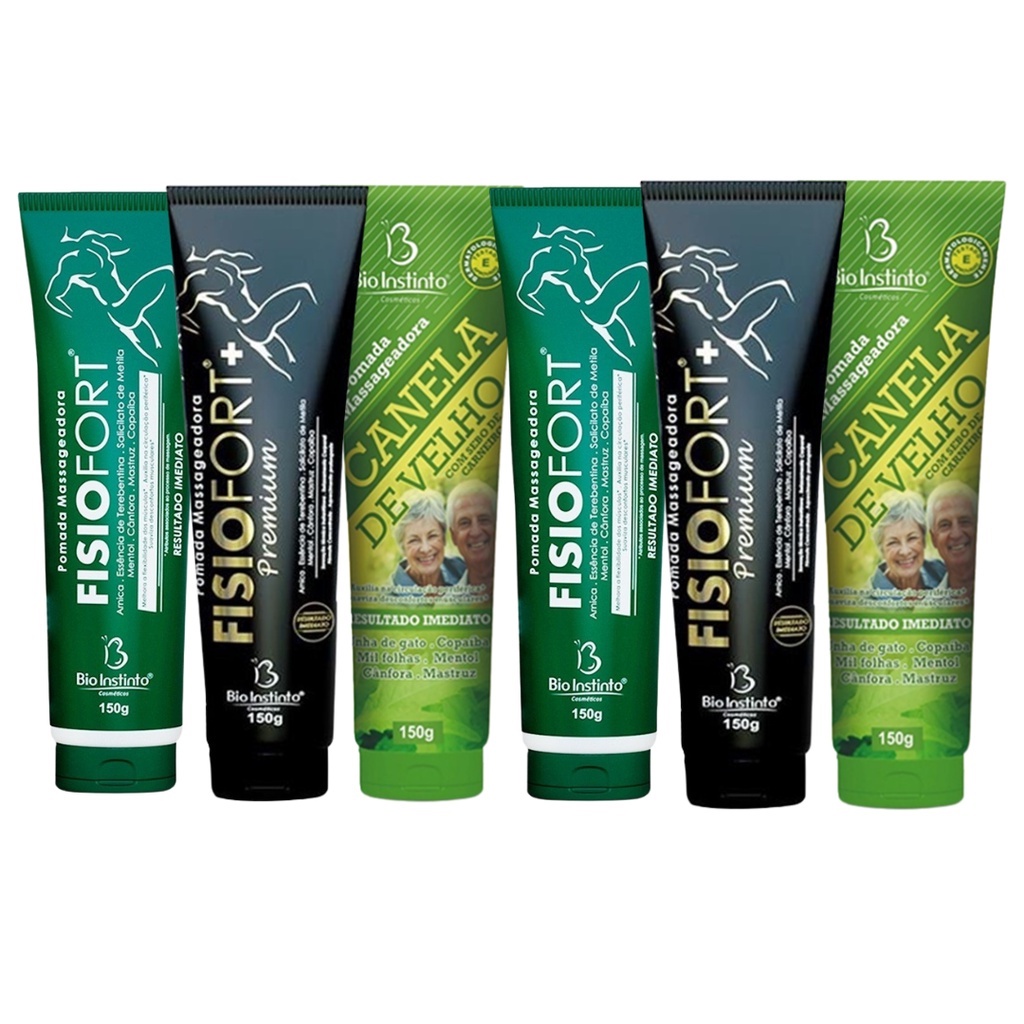 Kit 6 Pomada Massageadora Bio Instinto - Canela De Velho + Fisiofort ... Kit 6 Pomada Massageadora Bio Instinto - Canela De Velho + Fisiofort ...