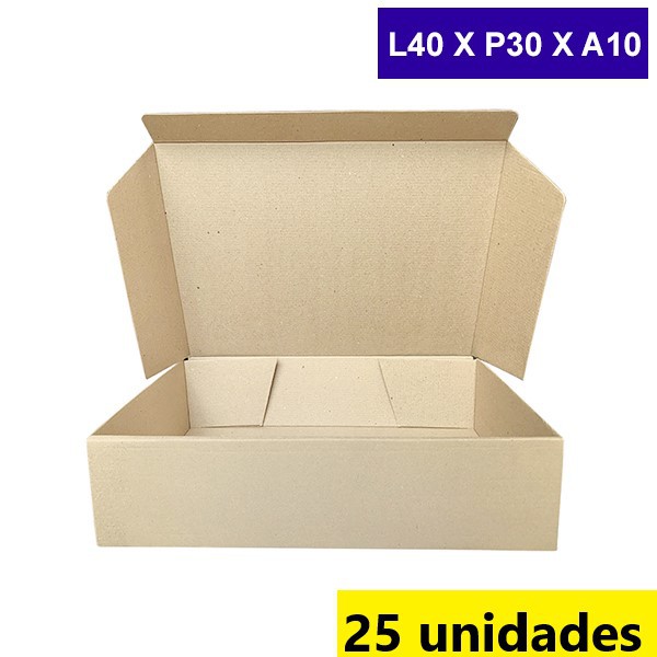 Caixa de Papelão parda para Correio Sedex/pac 40x30x10cm Kit 25 ...