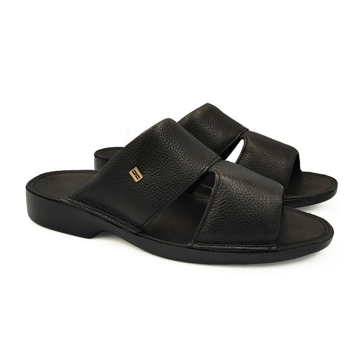 Sandália Samello Uno Preta Masculina Couro Natural Tradicional ...
