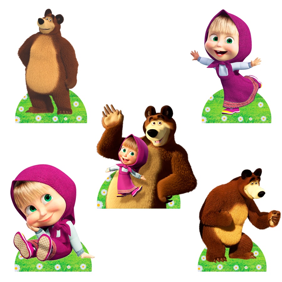 Kit 5 Display de mesa Masha e o Urso Festa Fácil Econômica | Shopee Brasil