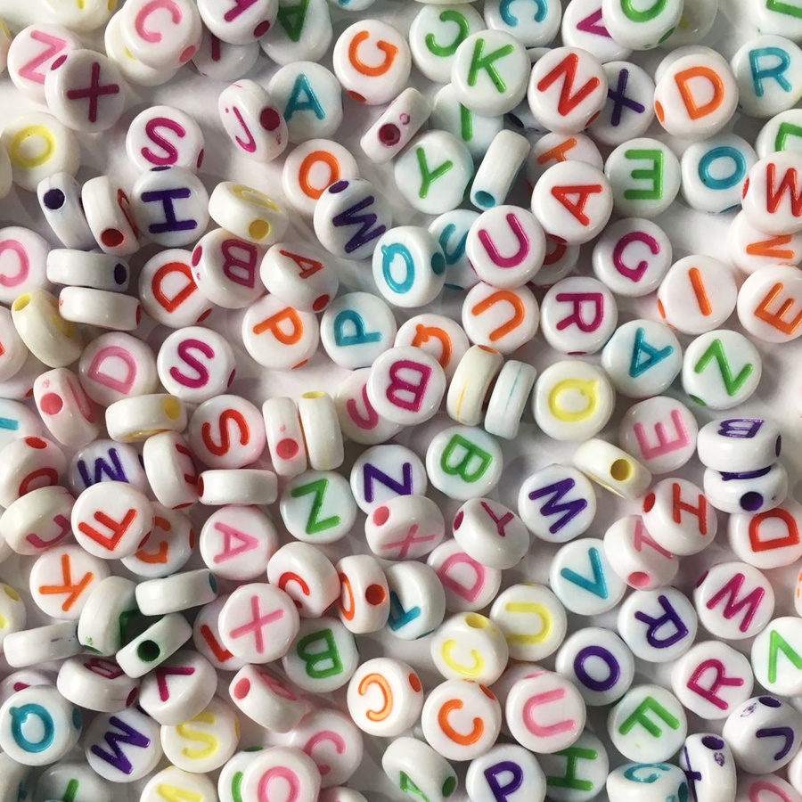 Letras Letrinhas Achatada Alfabeto 100 unidades | Shopee Brasil