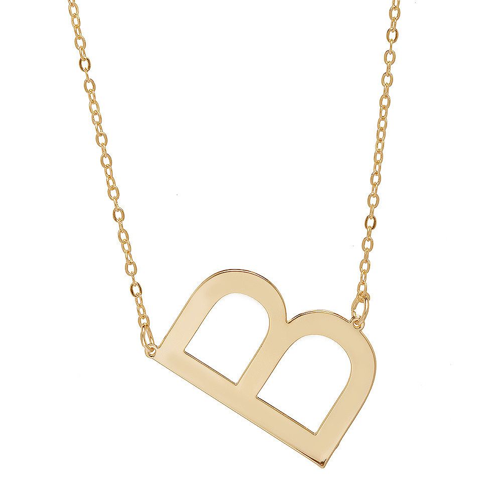 Colar De Letra De Chapa Lisa Folheado A Ouro 18k | Shopee Brasil