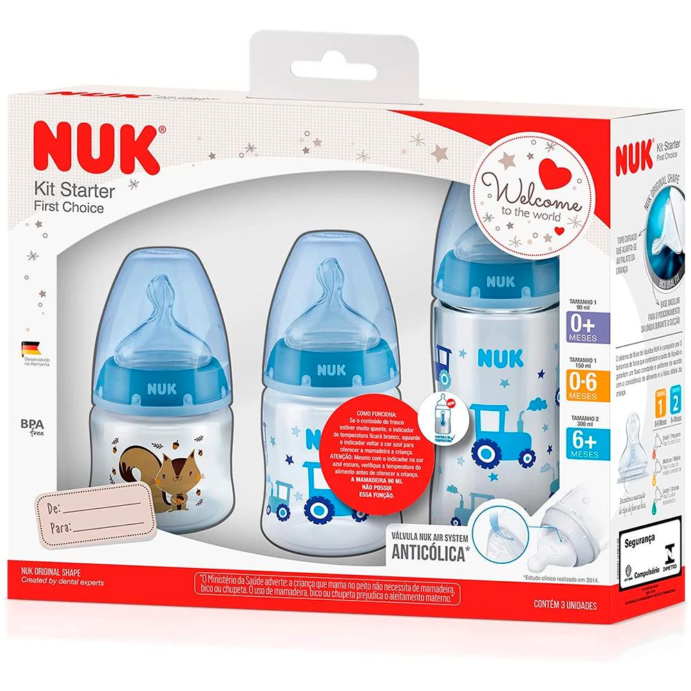 Kit Mamadeira Nuk Starter FC 90ml/150ml/300ml Boy - PA7066-MB | Shopee ...