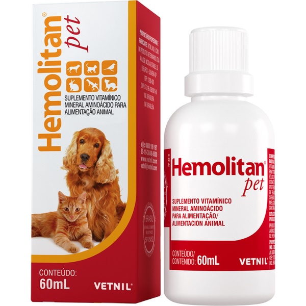 Suplemento Vitamínico Hemolitan Pet Gotas 60ml | Shopee Brasil