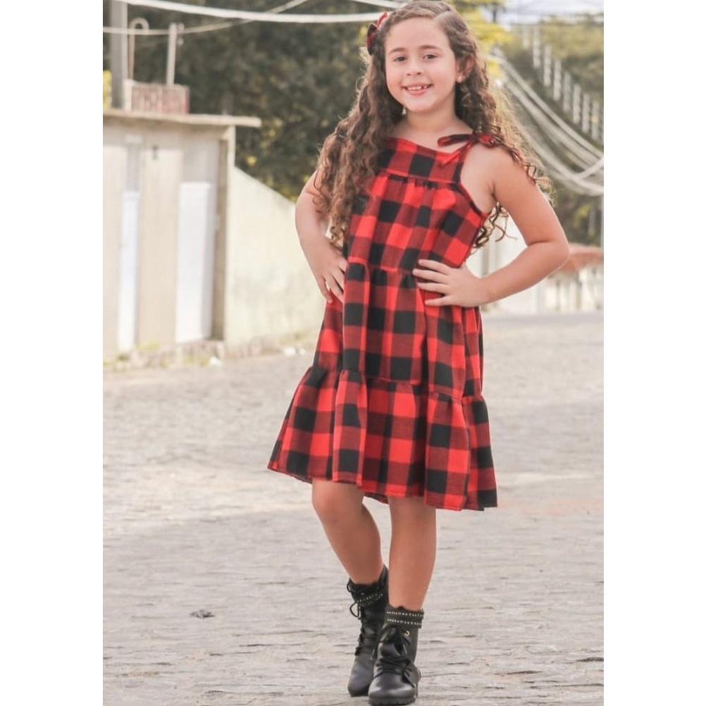 Vestido infantil xadrez, roupas de menina, moda infantil menina ...