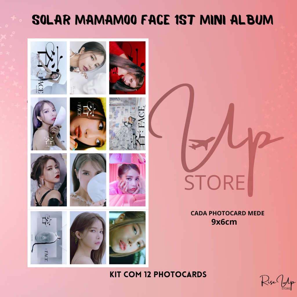 Kit com 12 Photocards Solar FACE 1ST MINI ALBUM FANMADE KPOP | Shopee ...