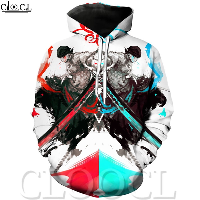 CLOOCL One Piece Roronoa Zoro Corak Anime Lelaki Hoodie 3D Dicetak ...