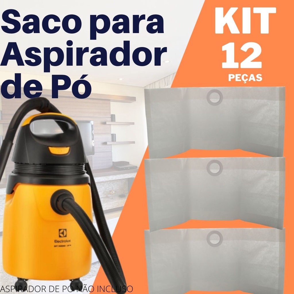 Kit 12 Sacos Para Aspirador De Pó Descartável Electrolux GT30N Mod ...