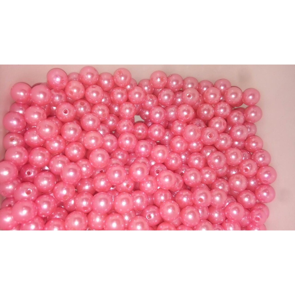 100 perola lisa c furo 12 mm ( COR ROSA CHICLETE ) | Shopee Brasil