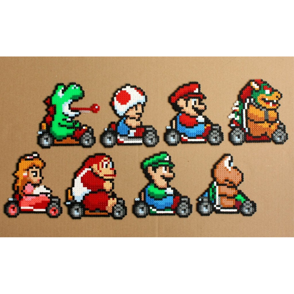 Mario Kart Ímã ou Chaveiro - Pixel Art/ Hama Beads | Shopee Brasil