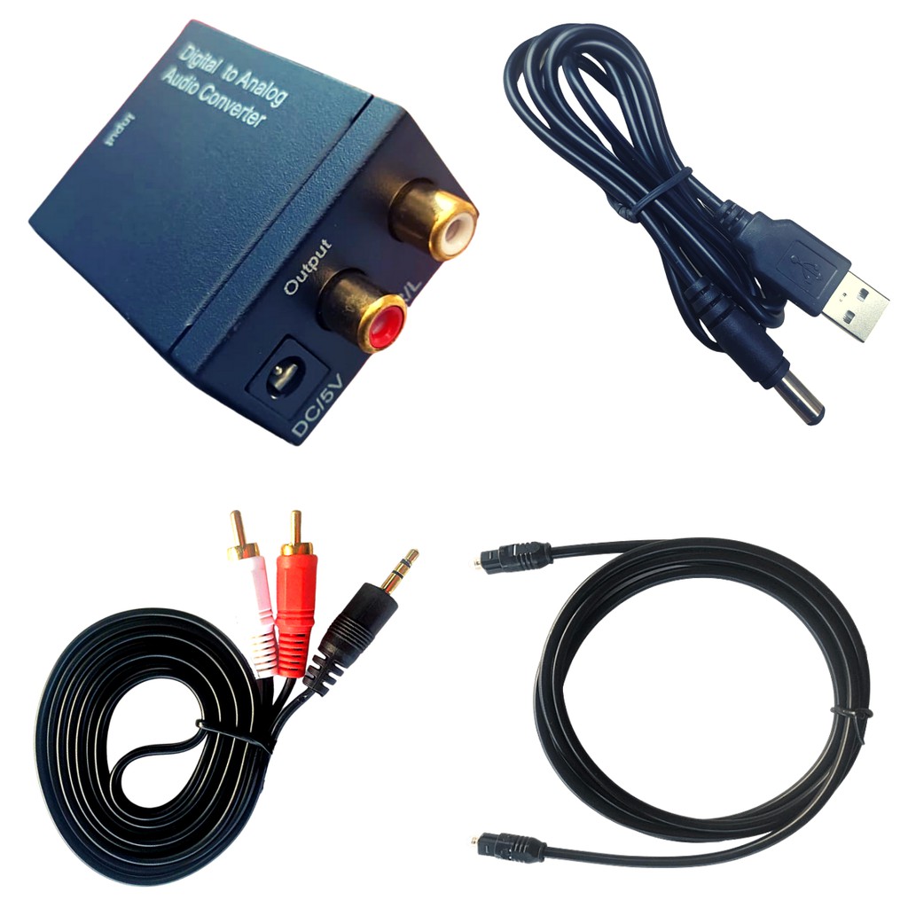Kit Conversor Óptico Digital+cabo Óptico+cabo Rca+cabo Usb | Shopee Brasil