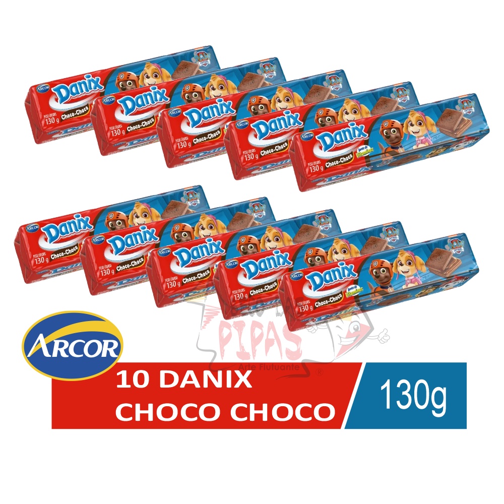 Kit 10 Biscoito Danix 130g Choco Choco Arcor | Shopee Brasil