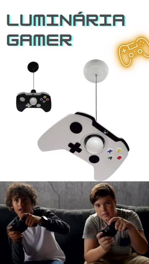 Lustre Infantil Pendente Xbox Preto Video Game preto console controle ...