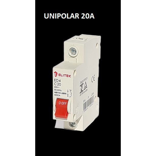 Disjuntor Elitek Monopolar 20A Curva C - Unipolar | Shopee Brasil
