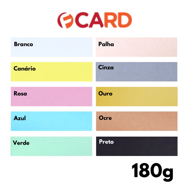 Papel Cartão F-Card 180g (5 Fls A4) Cartolina Fcard Fedrigoni Mais ...