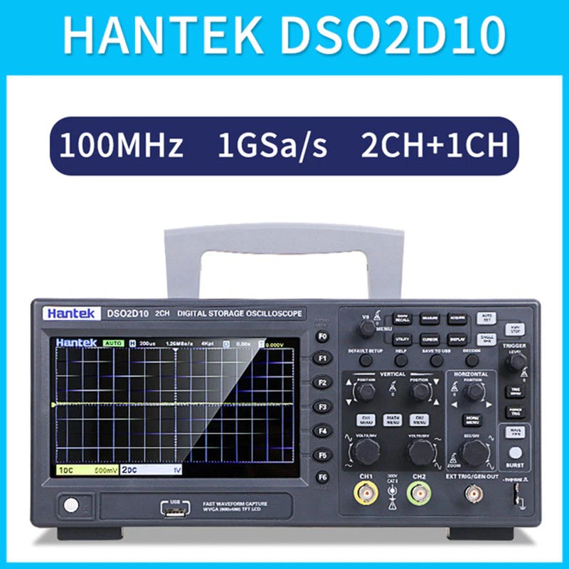 Osciloscópio Digital de Bancada Hantek DSO2D10 100MHz 1GSa/S 2 canais c ...