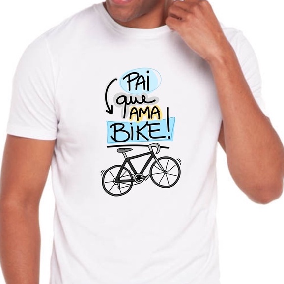 Camiseta Adulto Personalizada #ZLprint - Estampa: PAI QUE AMA BIKE | Shopee Brasil