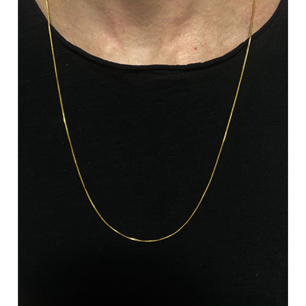 Corrente Masculina Fina Banhada A Ouro 18k - Envio Imediato | Shopee Brasil