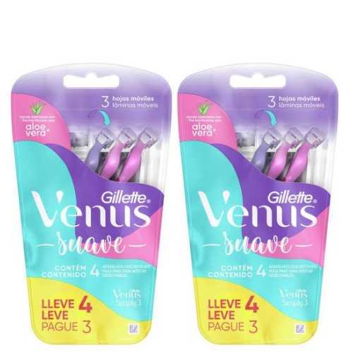 Kit 2 Prestobarba Feminino Venus Gillette Suave Leve 4 Pague 3 Aparelho ...