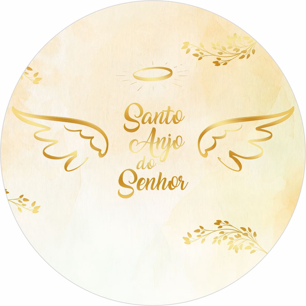 Painel Redondo Tecido Sublimado Batizado Santo Anjo do Senhor | Shopee ...