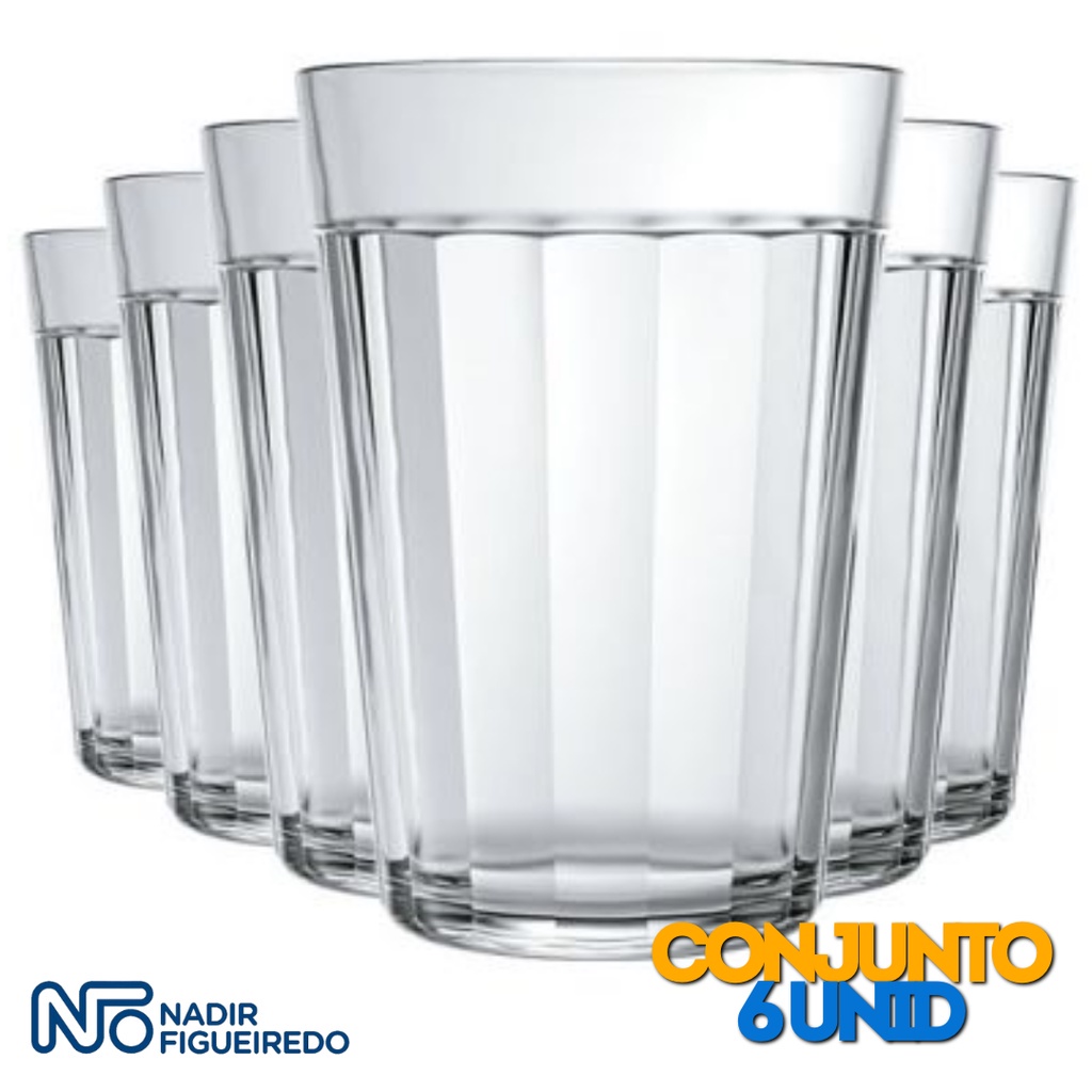 Jogo de Copos de Vidro 6 Unidades Copo Americano Nadir 190ml | Shopee Brasil