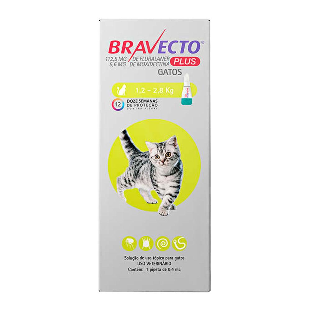 Bravecto Plus Antipulgas E Carrapatos Gatos 1,2 A 2,8kg | Shopee Brasil