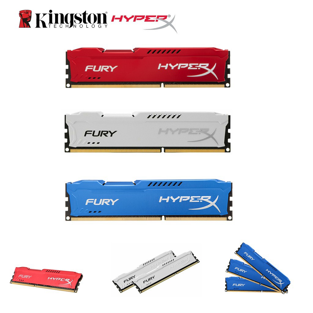 Kingston Hyperx Fury 4GB 8GB Ddr3 1333MHz 1600MHz 1866MHz 1.35V 1.5V 240 Pin DIMM RAM Memória ...