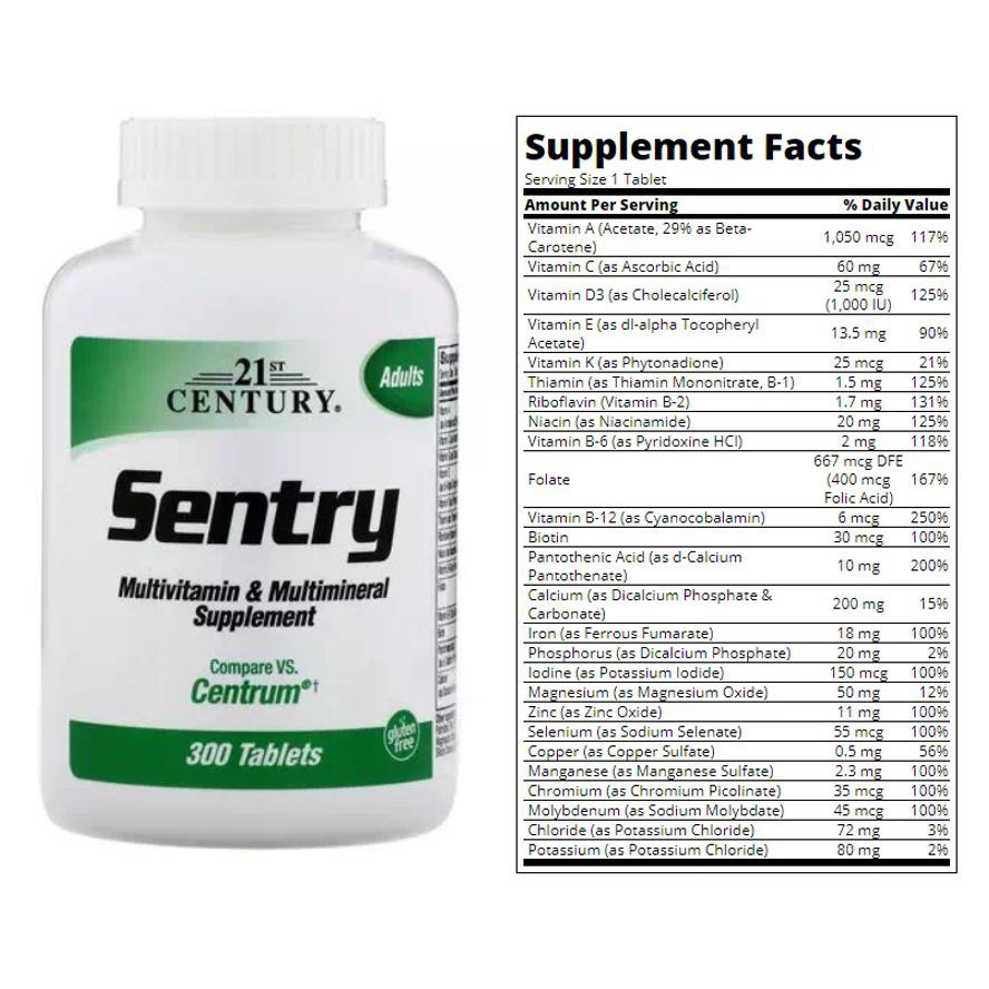 Multivitaminico Centrum Similar Sentry 300 Tabs Importado | Shopee Brasil