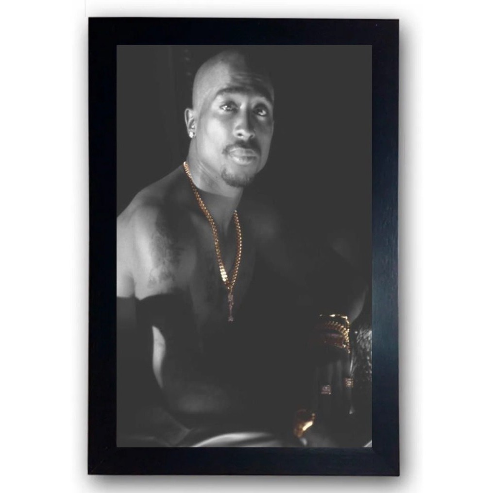 Quadro 2pac Tupac Shakur Com moldura Rap 32x44cm | Shopee Brasil