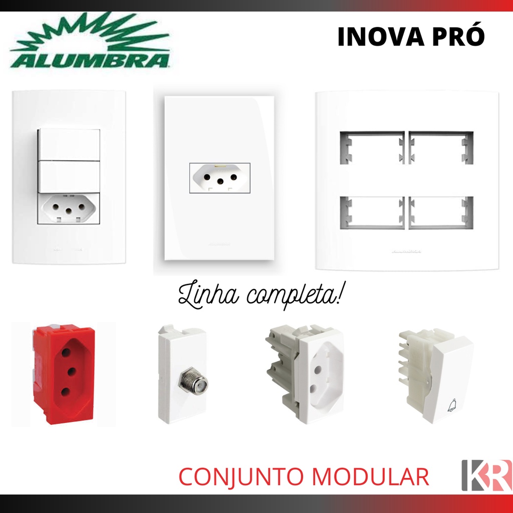 Interruptor e Tomada Inova Pro - ALUMBRA | Shopee Brasil