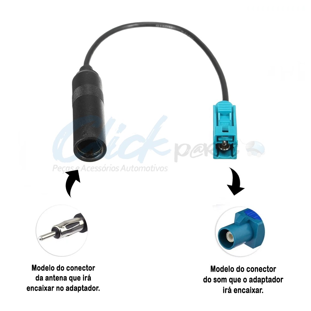 Cabo Adaptador Antena Fakra Fêmea X Iso Din Fêmea Radio MP3 | Shopee Brasil